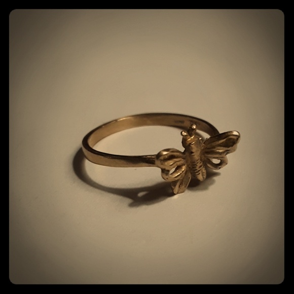 Jewelry | 1 K Real Gold 3 D Vintage Butterfly Ring | Poshmark